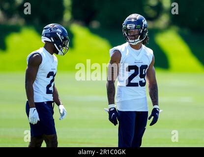 Seattle Seahawks cornerback Lance Boykin (18) looks on during an NFL ...