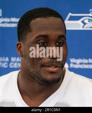 Seattle Seahawks linebacker Derick Hall (58) and Seattle linebacker ...