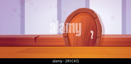 Fairy small mouse hole house at night. Cute cartoon hidden rat home ...