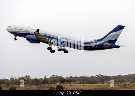 HiFly Airbus A340-313 (Reg.: 9H-SUN) departing to Amsterdam as Air ...