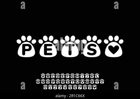 Cute animal paw font vector Stock Vector Image & Art - Alamy
