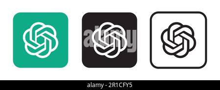 Set ChatGPT black logo on white background. Vector illustration Stock ...