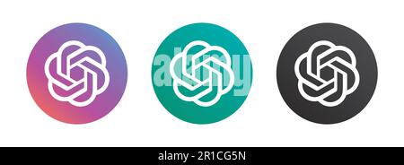 Set ChatGPT black logo on white background. Vector illustration Stock ...