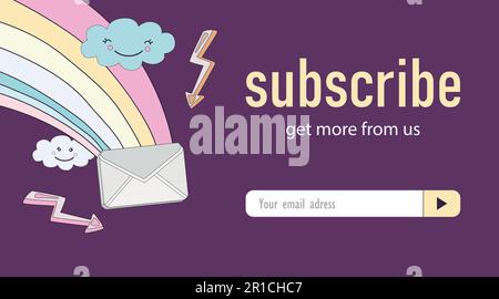 Subscribe cartoon vector mailout template with almond nut Stock Vector ...