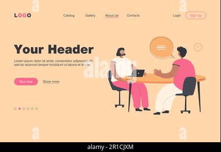 HR manager talking with candidate at job interview Stock Vector Image ...