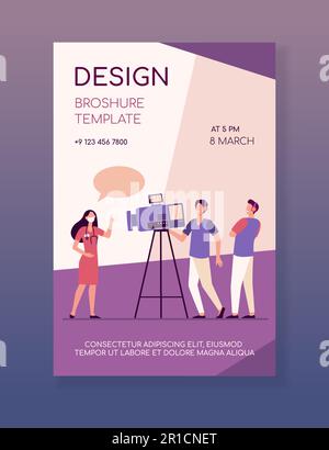 Cameramen and camcorder video operator vector background for poster ...