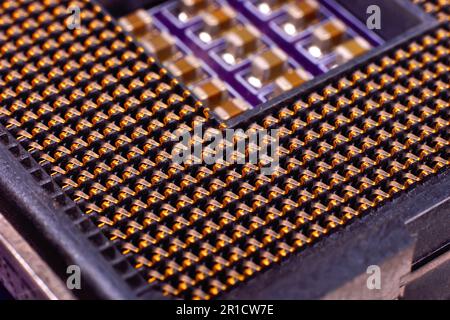 Empty CPU socket, extra close up Stock Photo - Alamy
