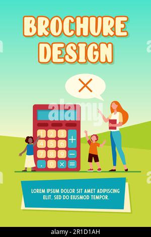 Math teacher forbidding to use calculator. Teaching, prohibition sign ...