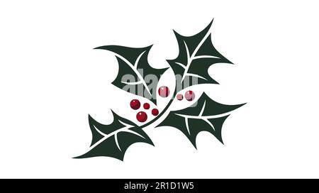 Celebration decorations flat line icon. Mistletoe symbol. Outline sign ...