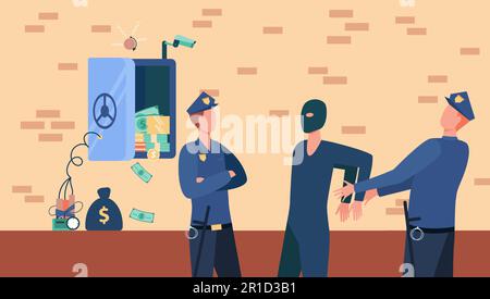 Police officers arresting bank safe robber man Stock Vector Image & Art ...