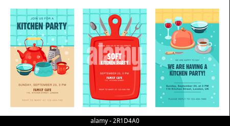 Trendy poster designs with kitchen utensils Stock Vector Image & Art ...