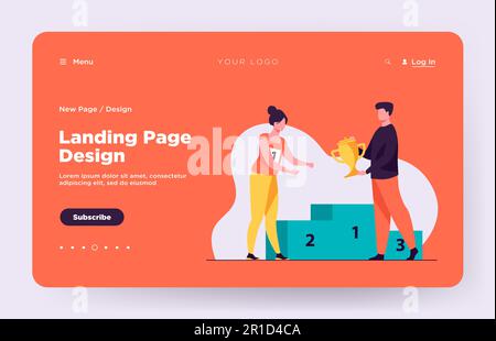 Female winner getting first prize Stock Vector Image & Art - Alamy