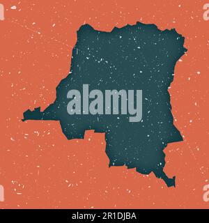 Congo vintage map. Grunge map of the country with distressed texture ...