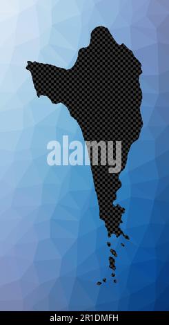 Vietnam geometric map. Stencil shape of Vietnam in low poly style ...