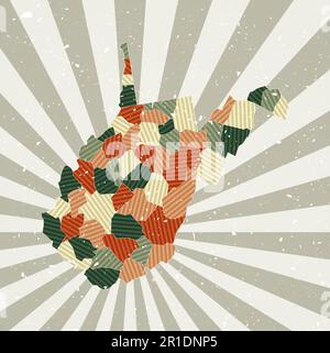 Virginia vintage map. Grunge map of the US state with distressed ...