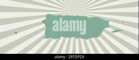 Puerto Rico poster in retro style. Map of the country with regions in ...