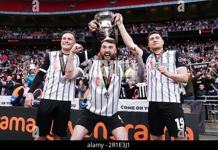 Notts County's Macaulay Langstaff (left) and Cedwyn Scott celebrate ...