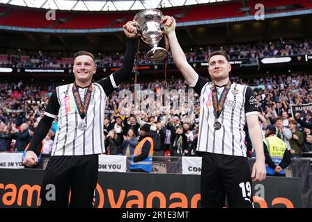 Notts County's Macaulay Langstaff (left), Kyle Cameron (centre) and ...
