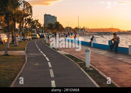 a running and cycling track spans the malecón in Campeche, Mexico Stock ...
