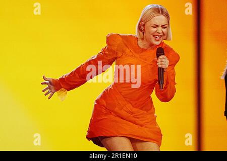 Lithuania entrant Monika Linkyte performing during the semi-final 2 of ...