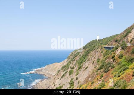 Gorliz lighthouse, cape Villano, gulf of Biscay, Spain. Spanish ...