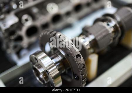 Internal combustion engine crankshafts in factory shop Stock Photo - Alamy
