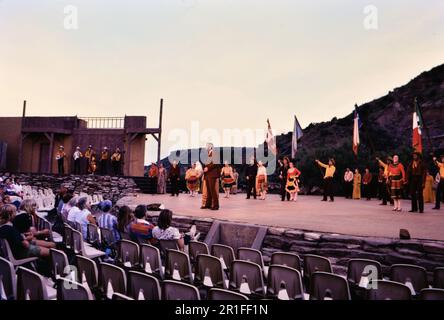 Performers in the "Texas" outdoor musical in Palo Duro Canyon near ...