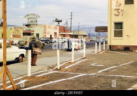 Street scene in downtown Tijuana Mexico ca. 1955-1959 Stock Photo - Alamy