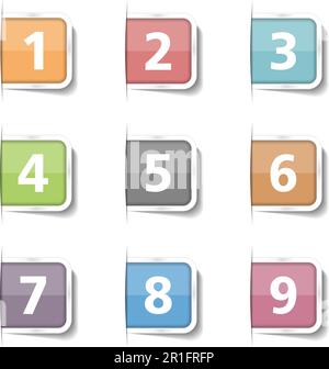 Set of tabs with numbers, vector eps10 illustration Stock Vector Image ...