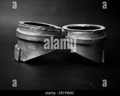 A DIY silver colored pilot style goggles for costume accecories on a ...