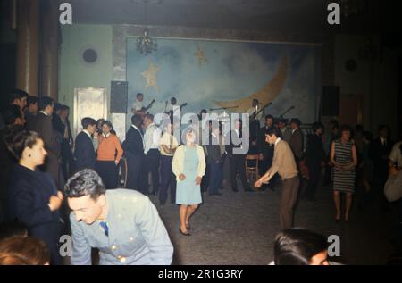 Band playing for a dance of college age kids ca. 1968 Stock Photo - Alamy