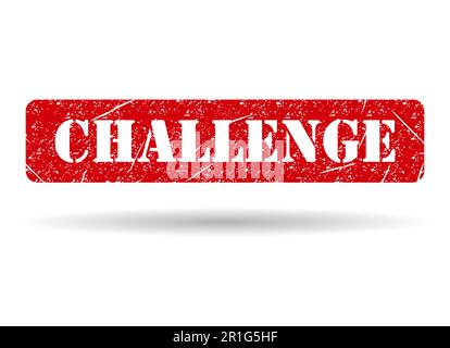 Challenge stamp symbol shadow, label sticker sign button, text banner ...