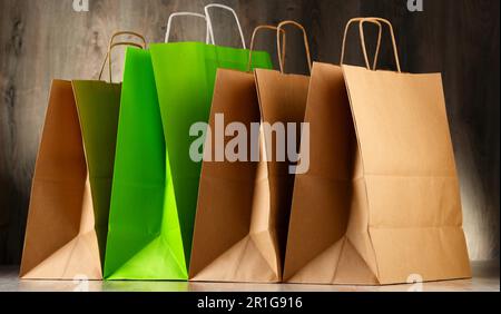 Composition with colorful paper shopping bags Stock Photo - Alamy