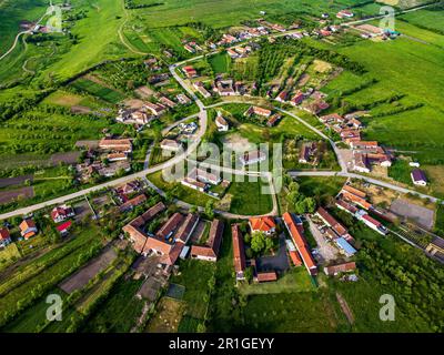 Aerial view of Charlottenburg or Sarlota during springtime, the only ...
