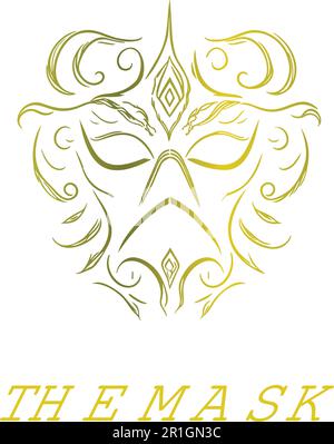 Emblem of Theater Masks Retro Emblem. Drama and Comedy Mask and curtain ...