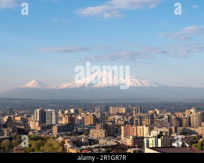 Yerevan Skyline on a sunny morning with Mount Ararat in the background ...