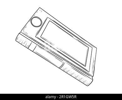 Outline style single book with hardcover vector illustration isolated ...