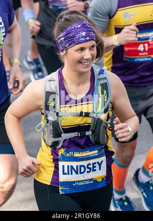 Lindsey Burrow, the wife of Rob Burrow, at the start of the 2023 Rob ...