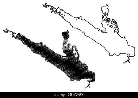 Kremenchuk Reservoir (Ukraine, Dnieper River) map vector illustration ...