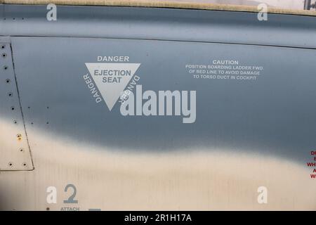Ejection seat warning Stock Photo - Alamy