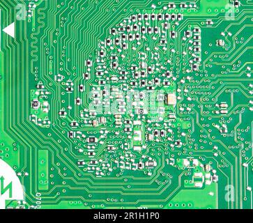 Printed computer motherboard with RAM connector slot hard drive Stock ...