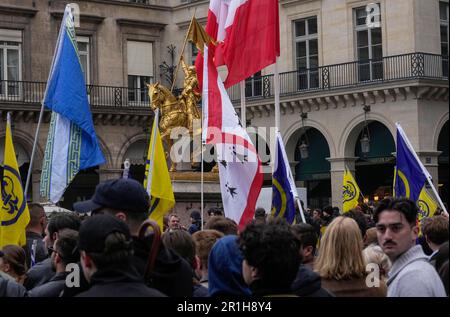 Pro-monarchy activists of the Action Francaise movement, march with ...
