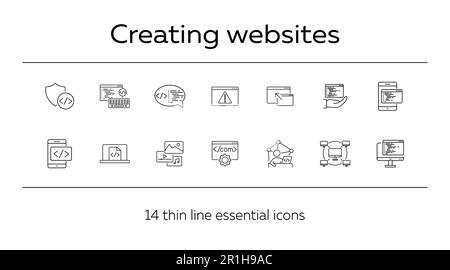 Creating websites icons Stock Vector Image & Art - Alamy