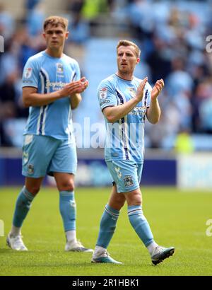 Coventry City's Jamie Allen applauds the fans at full time after during ...