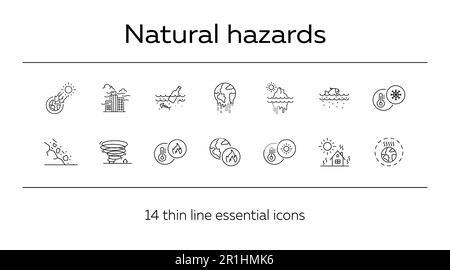 Natural hazards icons Stock Vector Image & Art - Alamy