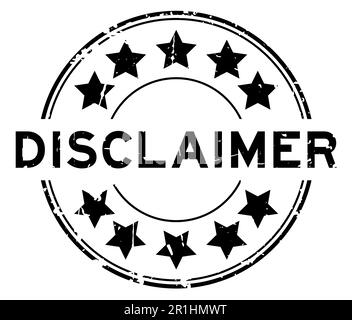 Grunge black disclaimer word rubber seal stamp on white background ...