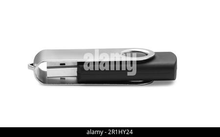 Modern usb flash drive isolated on white, top view Stock Photo - Alamy