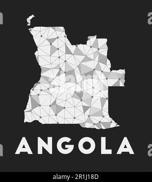 Network map of Angola. Country digital connections map. Technology ...