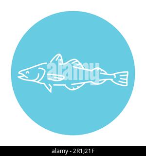 Pollock color line illustration. Ocean fishes Stock Vector Image & Art ...