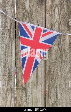 Union Jack bunting hung out for celebrations for King Charles ...